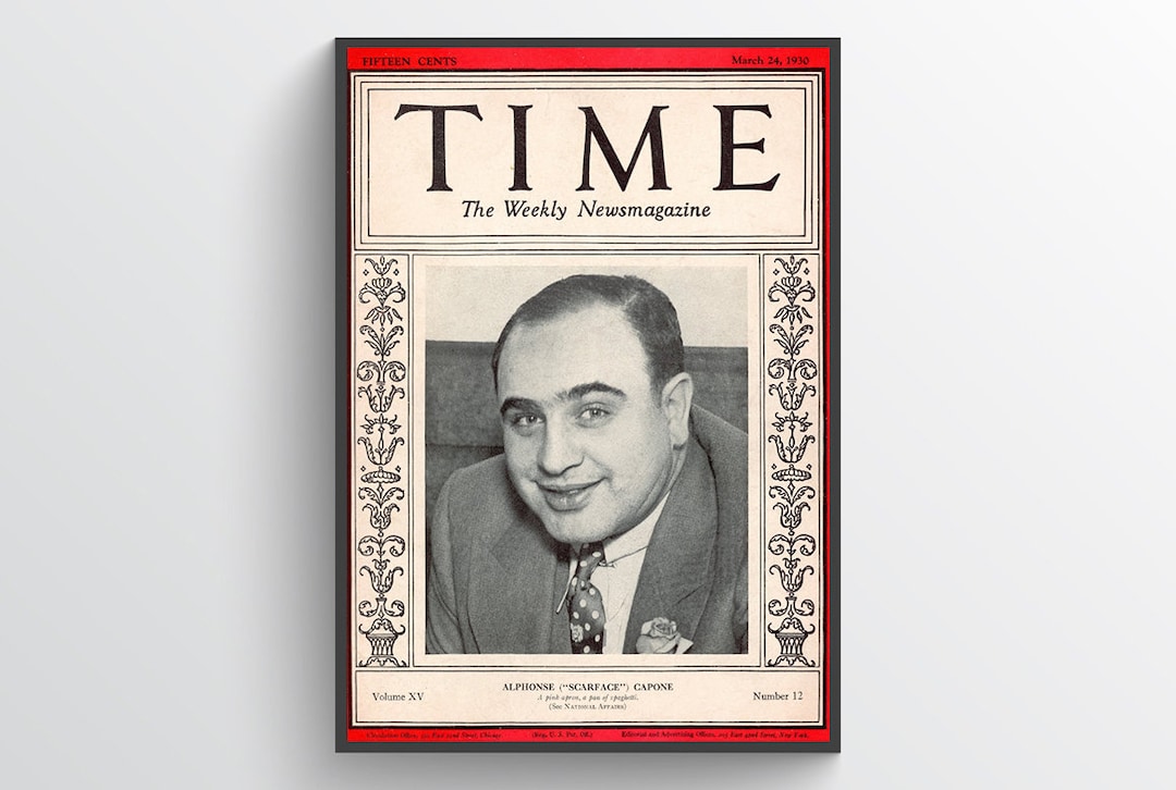 Al Capone Scarface Magazine Cover Poster, Gangster Photo, Crime Art ...