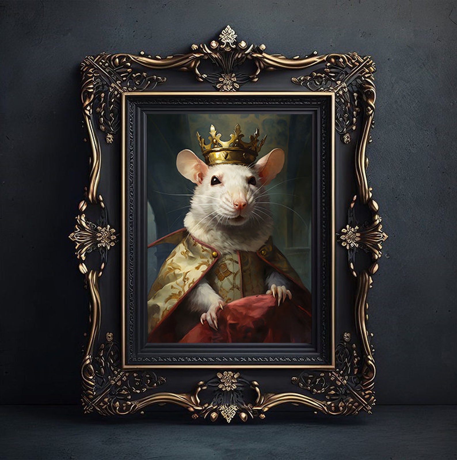 Rat King, Animal Portrait, Vintage Poster, Art Poster, Print, Home ...