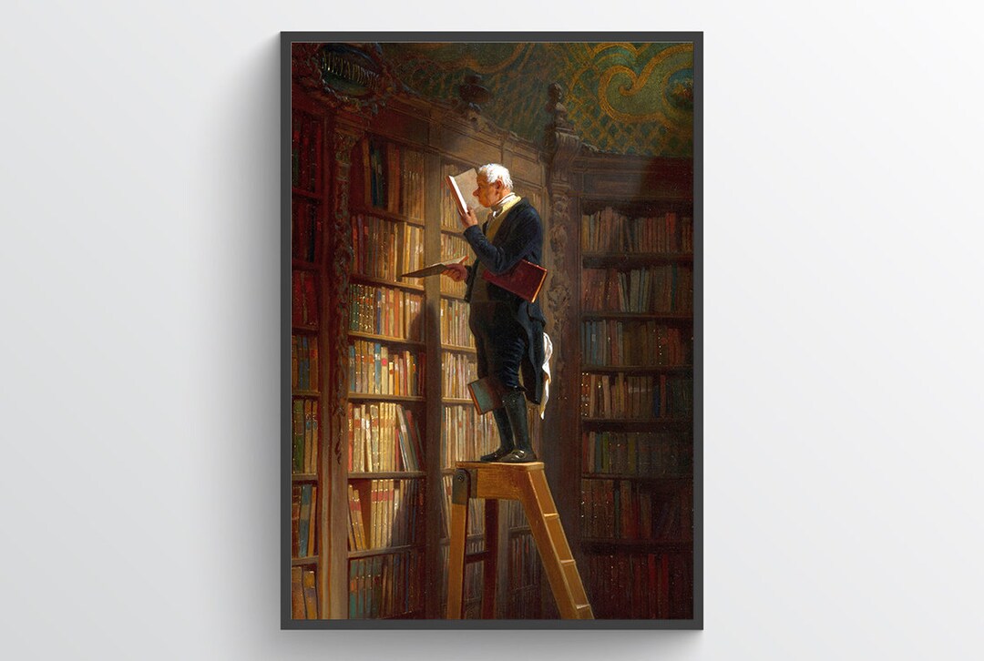 Carl Spitzweg, the Bookworm, Art Print, Vintage, Vintage, Library ...