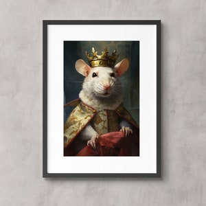 Rat King, Animal Portrait, Vintage Poster, Art Poster, Print, Home ...