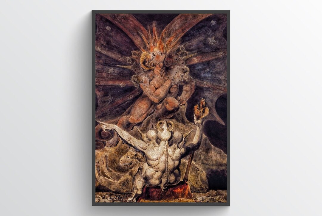 The Number of the Beast is 666 William Blake Art - Devil, Satan, Demon ...