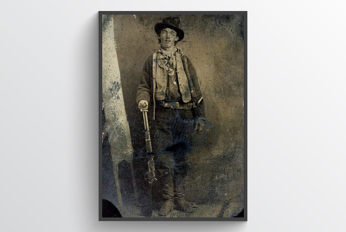 Billy the Kid Vintage Photo, Print, Poster Old West, Wild West Outlaw ...