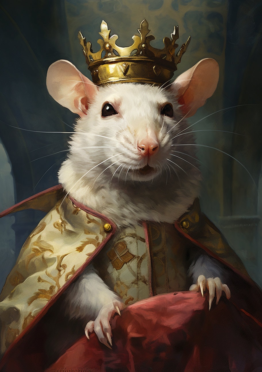 Rat King, Animal Portrait, Vintage Poster, Art Poster, Print, Home ...
