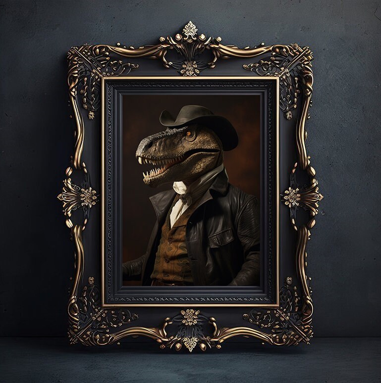 Dinosaur Portrait, 19th Century, Vintage Poster, Art Poster Print, Home ...