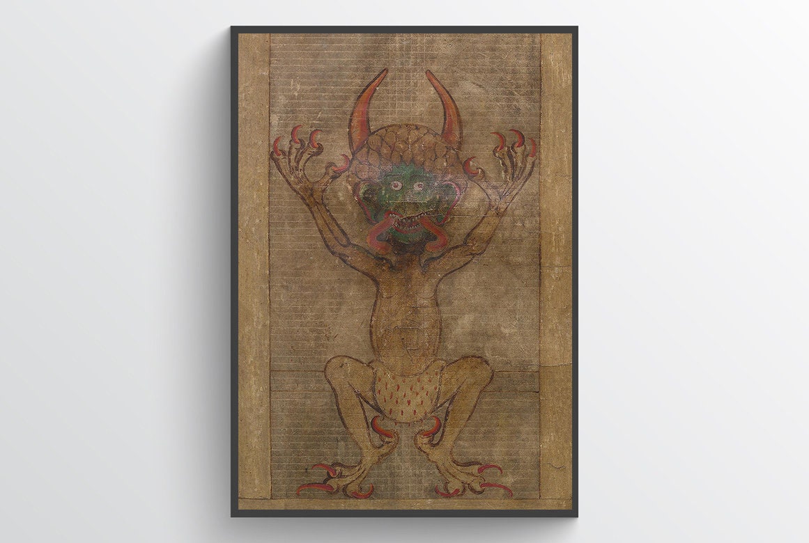 Devil's Bible, Codex Gigas Portrait of Satan, Demon, Devil, Hell ...