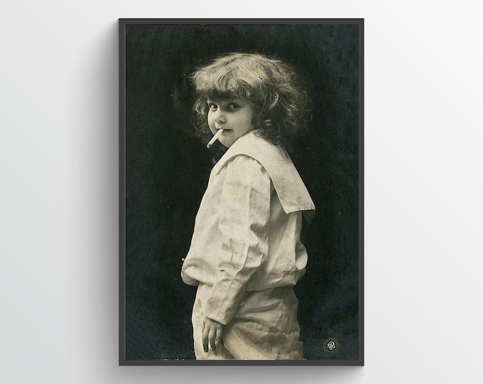 Little Girl Smoking Cigarette, Antique Photo, Kid, Child, Retro, Humor ...