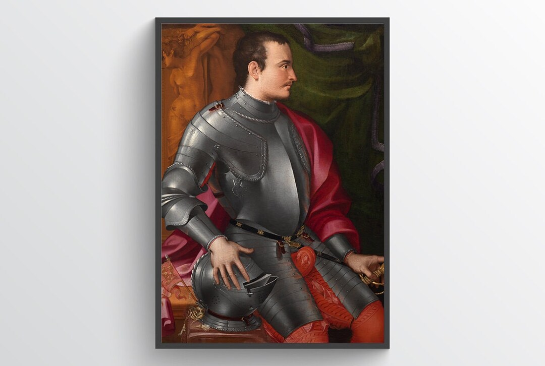 Regal Warrior Art Print - Intricate Armor Painting - Historical Decor ...