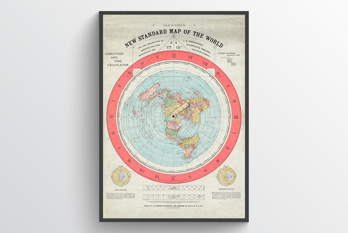 New Standard World Map, Alexander Gleason’s Map, Art Print, Antique ...