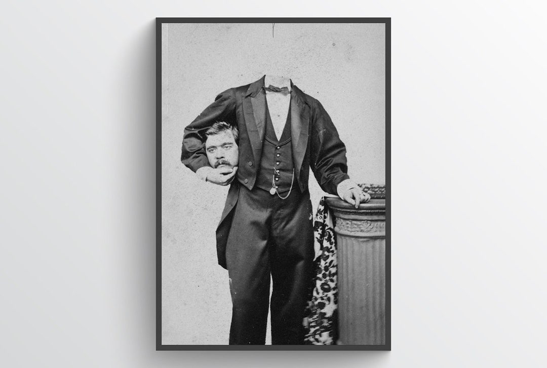 Headless Magician, USA 1855, Vintage Headless, Magician Poster, Retro ...