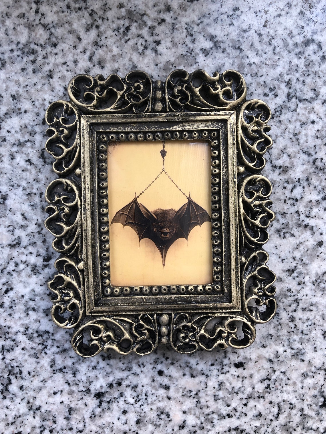Bat Baroque Frame, Complete With Prints, Black and Gold Finish, Gothic ...