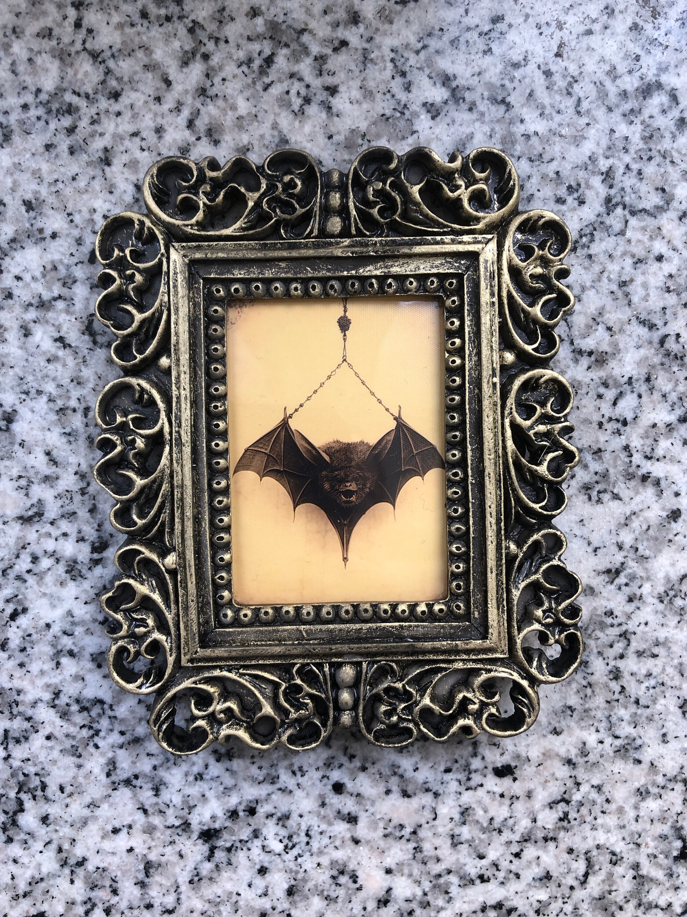 Bat Baroque Frame, Complete With Prints, Black and Gold Finish, Gothic ...