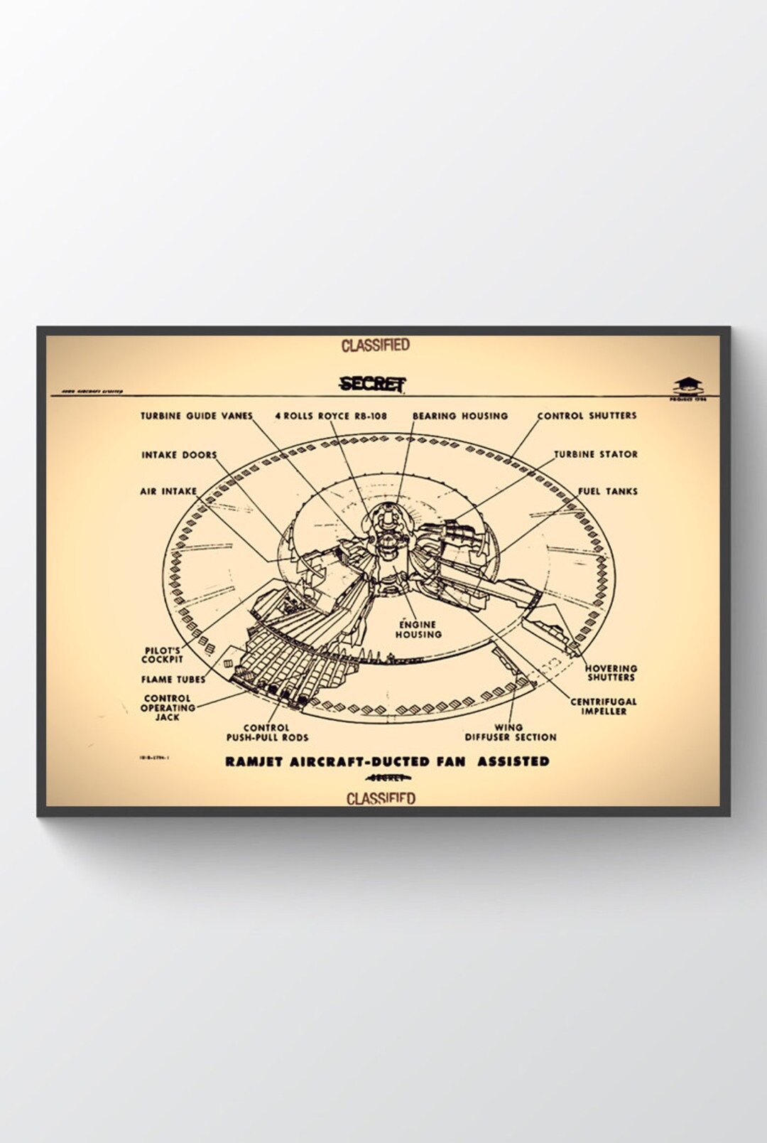 Usaf's Project 1794, Secret Military, Flying Saucer Blueprint ...