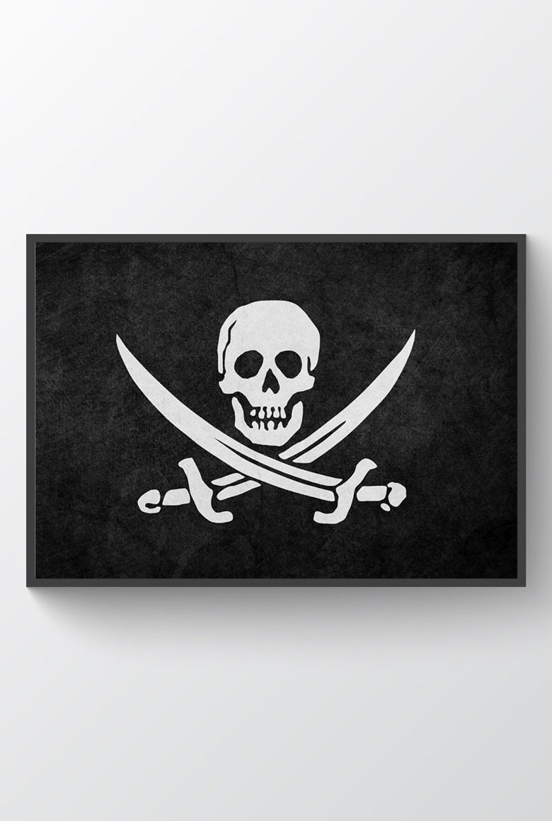Pirate Flag Poster, Jolly Roger Symbol, Captain Calico Jack Rackham ...