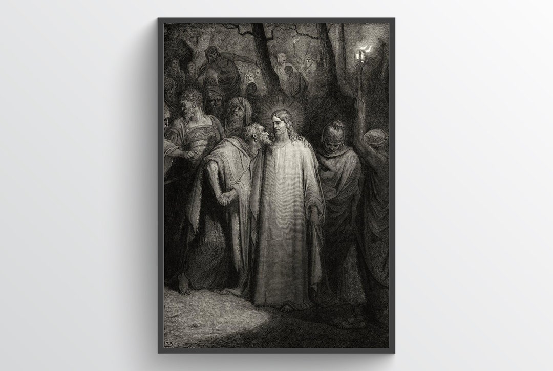 Kiss of Judas the Bible Illustration, Art by Gustave Dore, Vintage ...