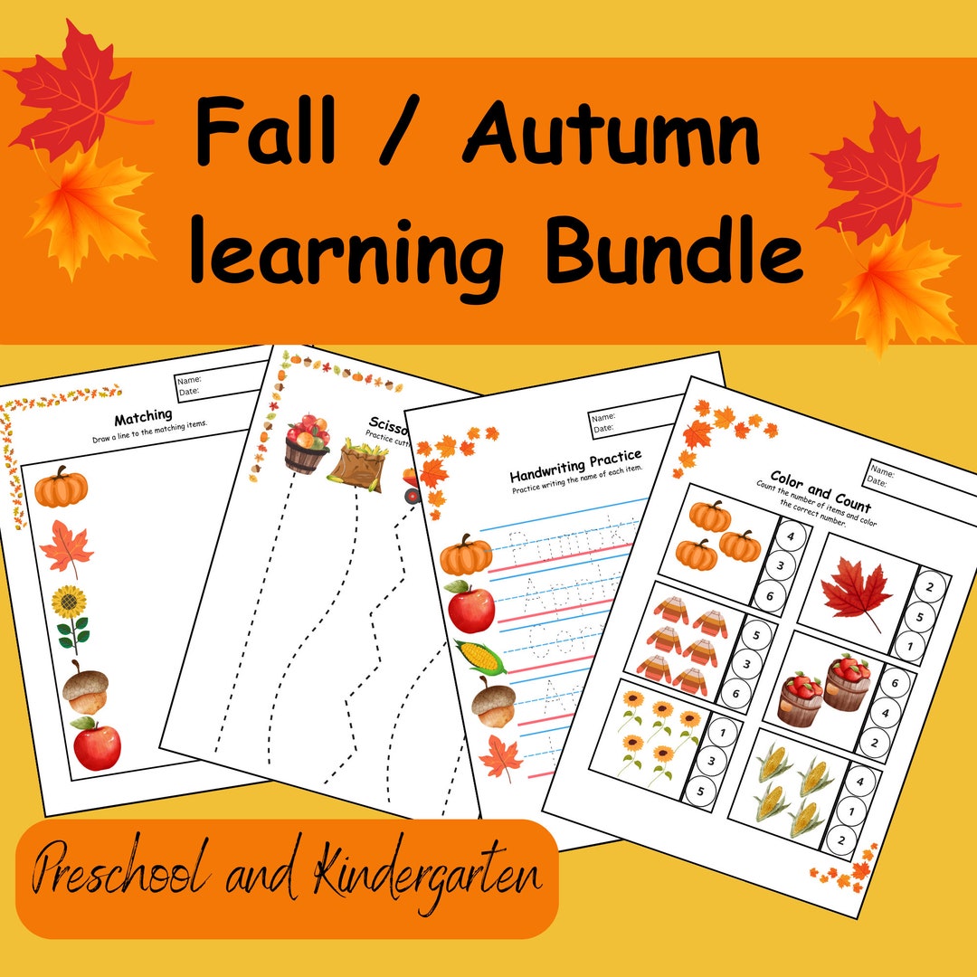 Fall/ Autumn Preschool Kindergarten Bundle Activities - Etsy
