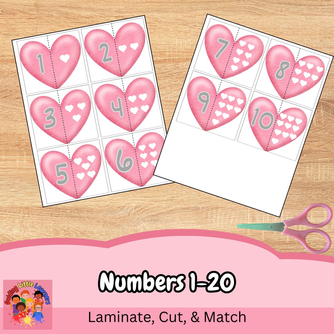 Abc's and 123's Match: Valentine's Day - Etsy