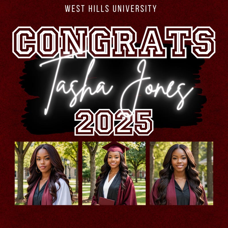 Graduate Flyer Canva Editable Template, Graduation Party, Canva ...