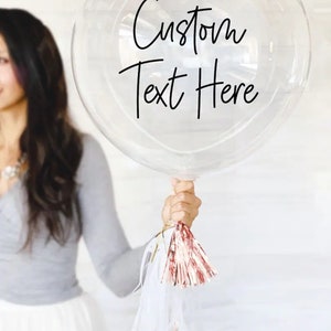 Personalized Balloons Clear Round Balloons With Custom Text, Custom ...