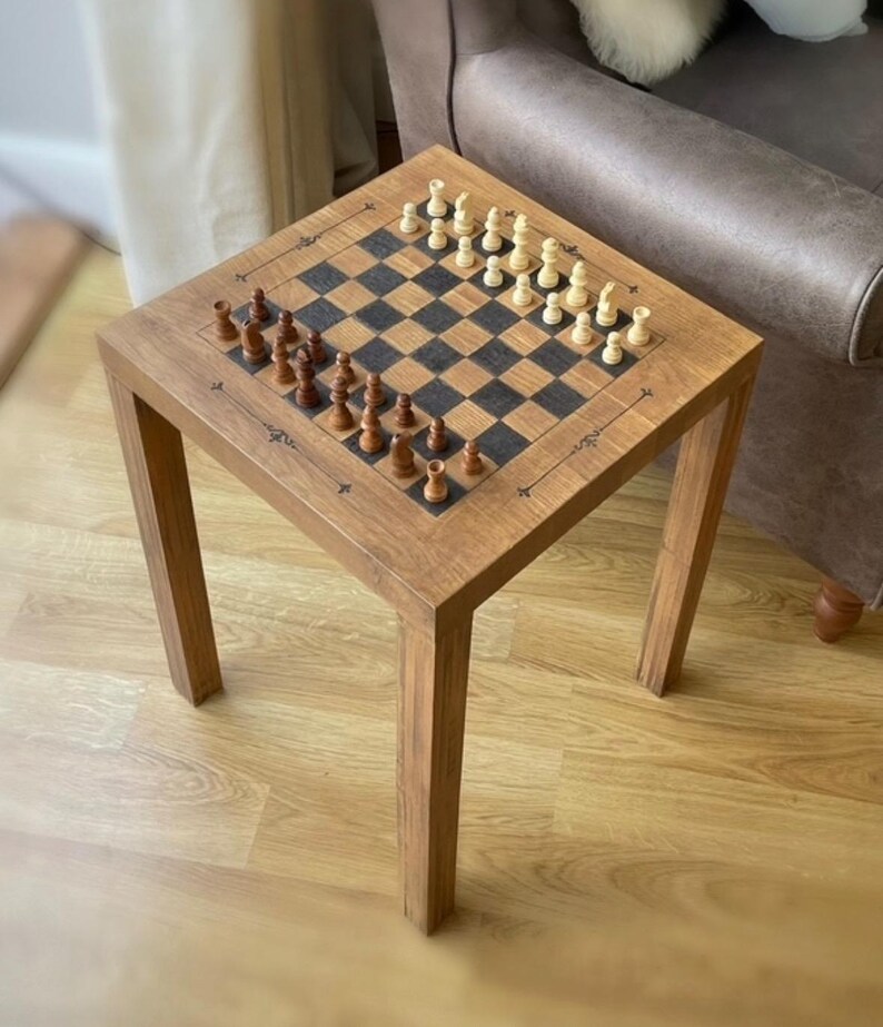 Handmade Bespoke Pyrography Chess Table - Etsy