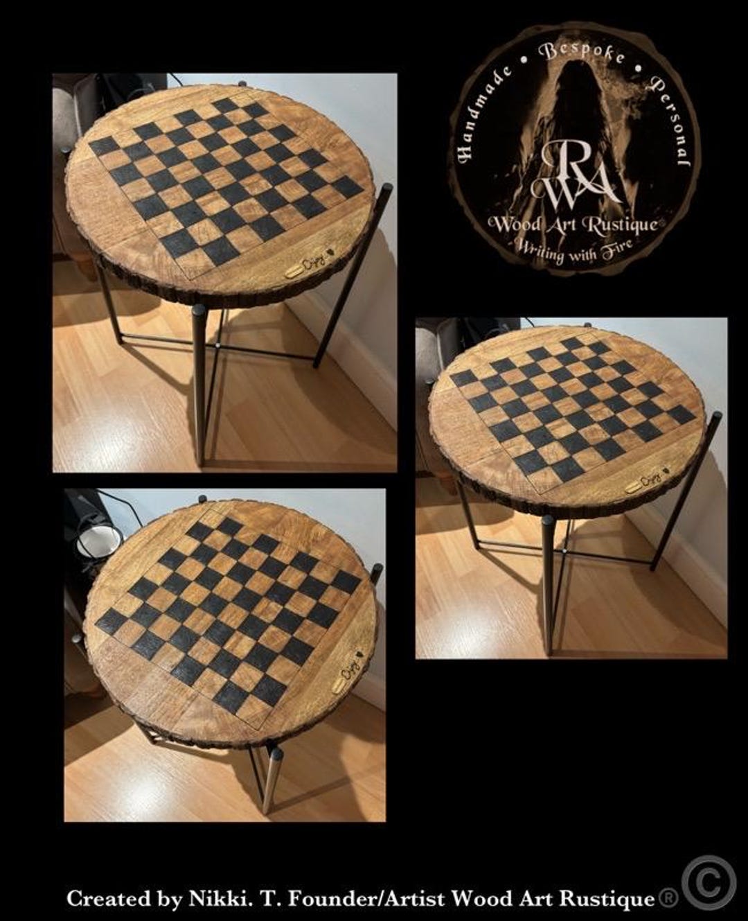 Handmade Bespoke Pyrography Chess Table - Etsy