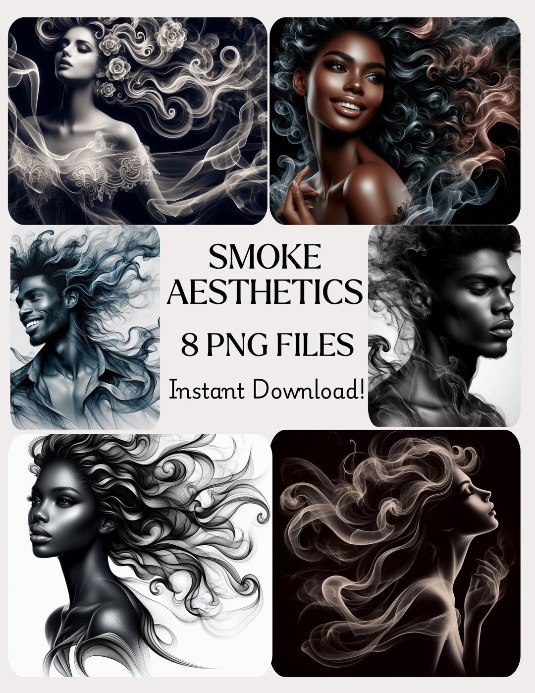 Smoke Aesthetics 8 PNG Files Instant Download Digital Smoke Art - Etsy
