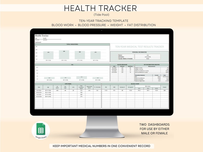 Blood Work Tests Tracker, Medical Log, Health Tracker, Weight Tracker ...