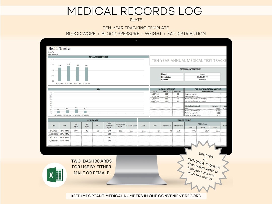 Lab Test Results Tracker, Medical Data Log, Health Tracker, Weight ...