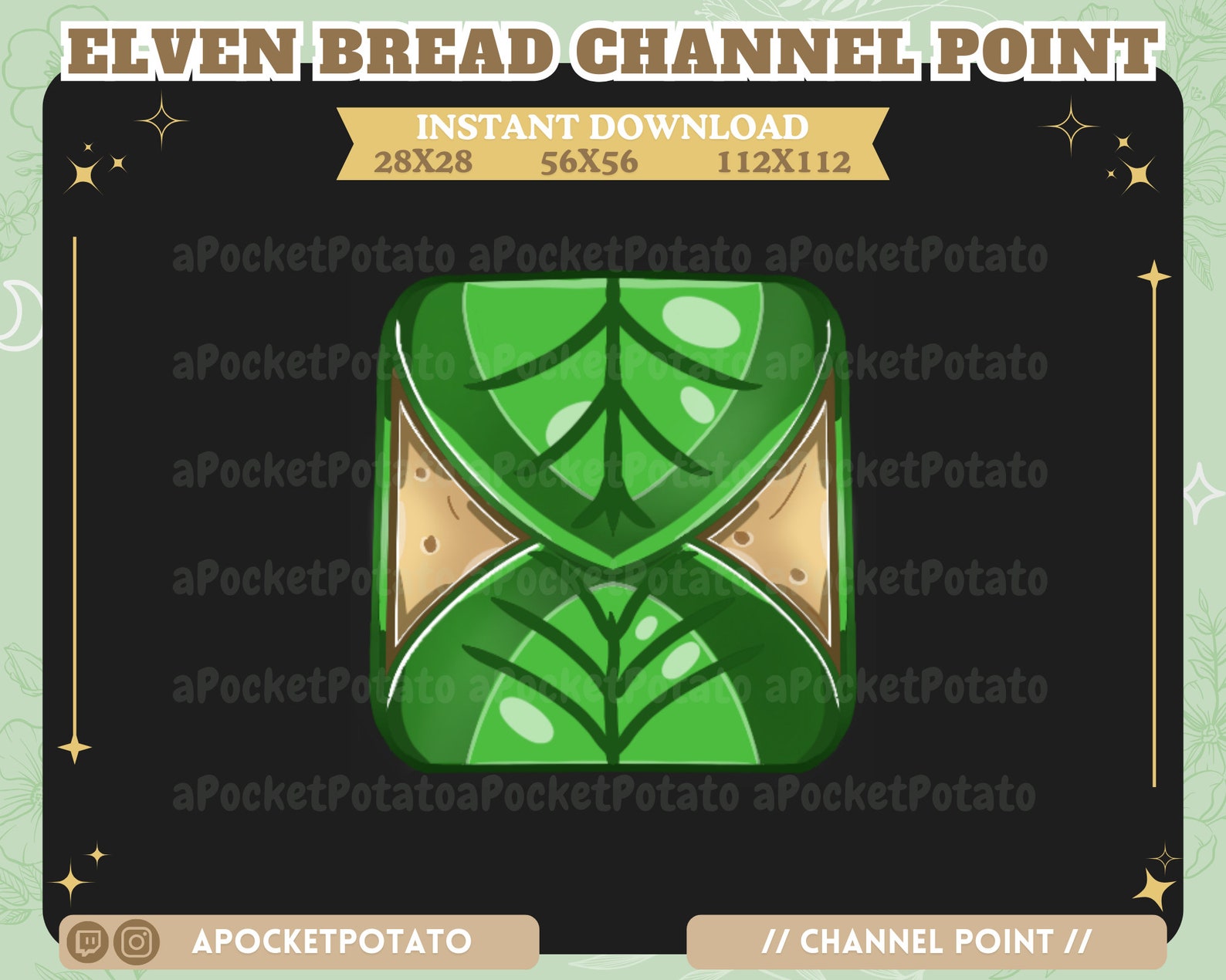 Elven Bread Channel Point - Twitch Channel Point - Twitch Badge ...