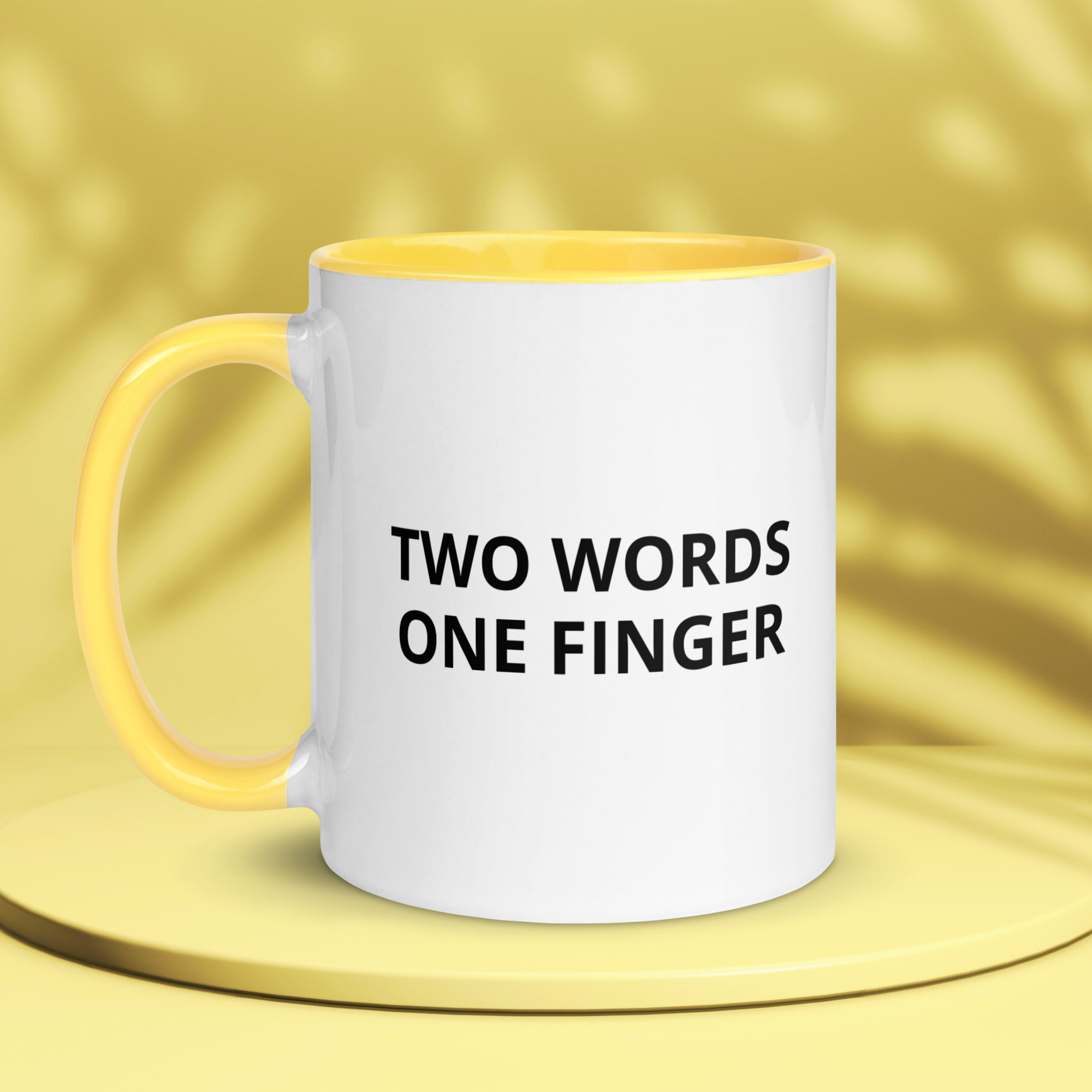 Two Words One Finger Mug | Middle Finger Mug | Offensive Mug | Funny ...
