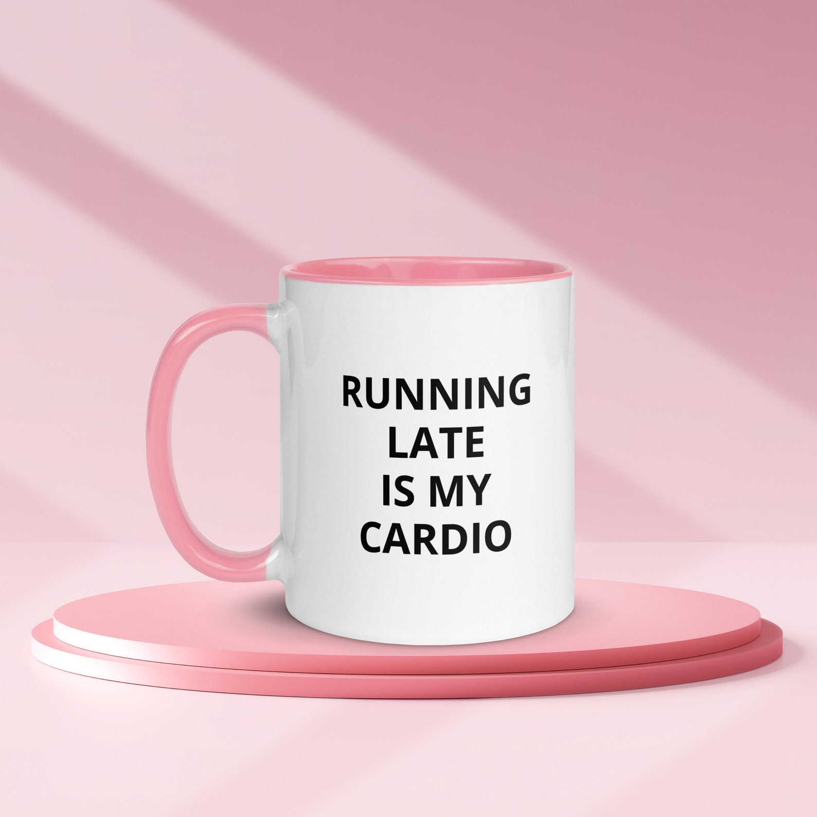Running Late is My Cardio | Pink Mugs | Pink Aesthetic | Work Mug ...