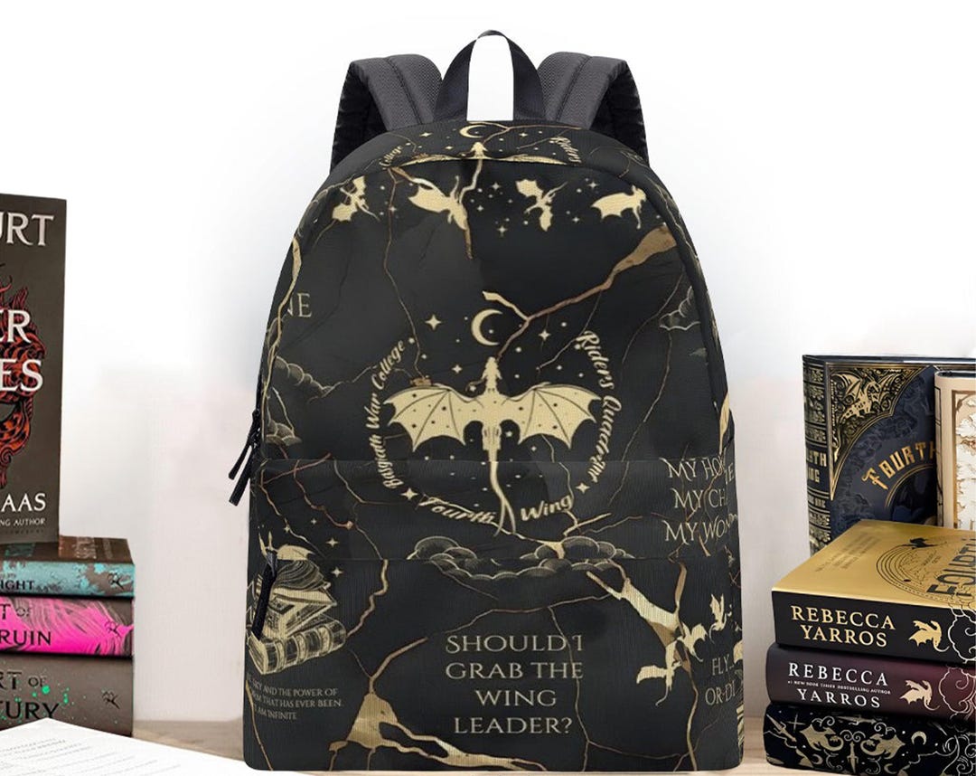 Fourth Wing Inspired Backpack, Fourth Wing Quote Collage Backpack, Book ...