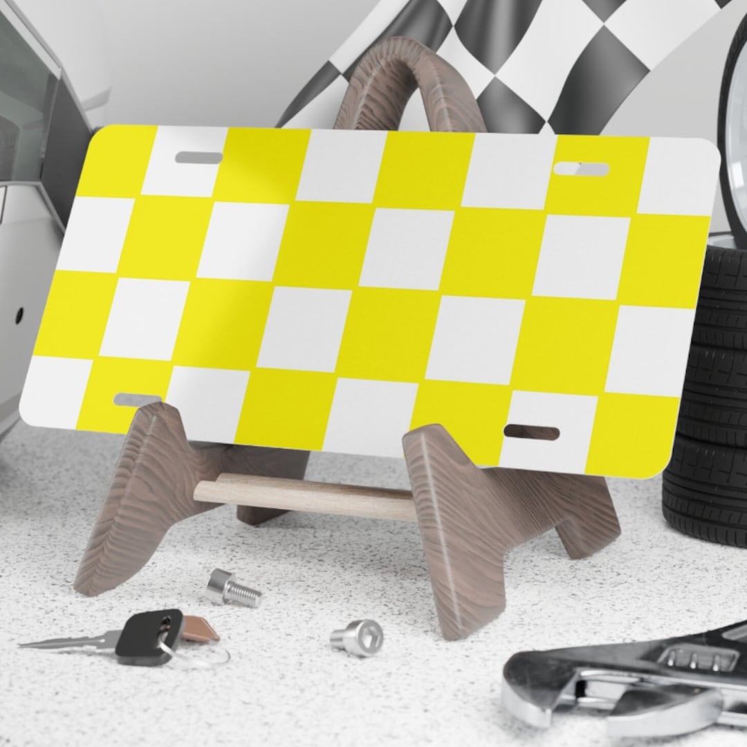 Yellow Checkered License Plate for Car Truck Suv Checkered - Etsy