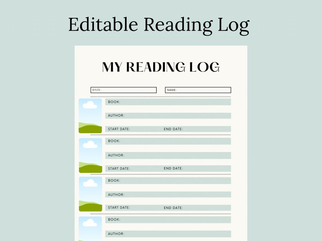 Reading Log, Reading Journal, Canva Template for Reading - Etsy