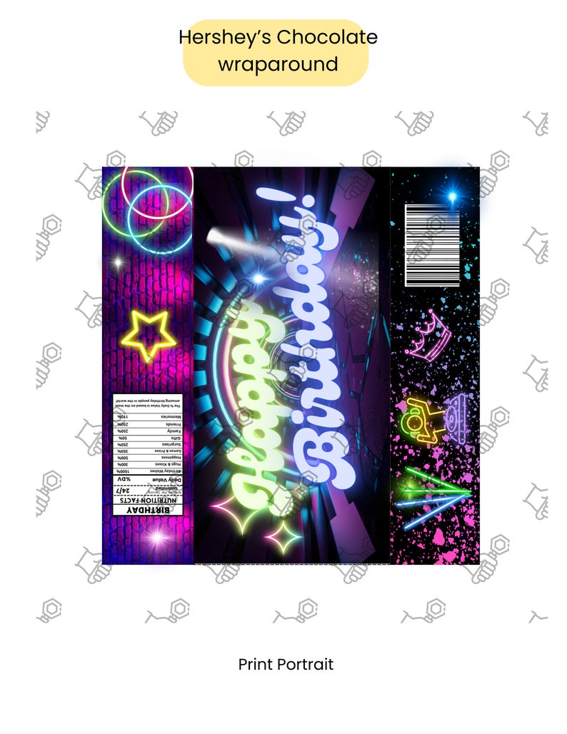 Neon Birthday Party Printables - Etsy