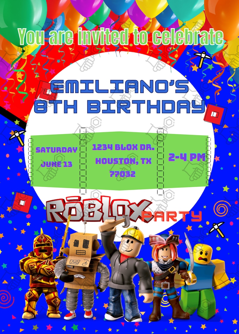 Roblox Invitation - Etsy