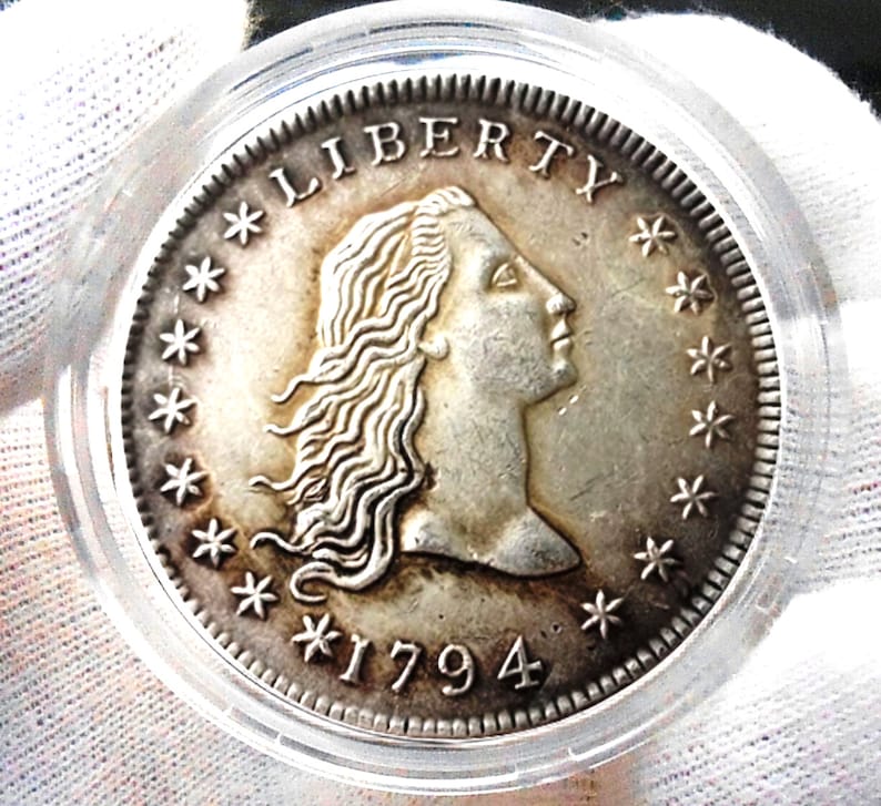 1794 Liberty Flowing Hair American US United States Dollar Silver Color ...