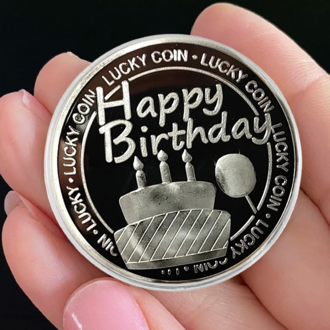Happy Birthday Coin Silver and Gold Plated Commemorative Coin - Etsy