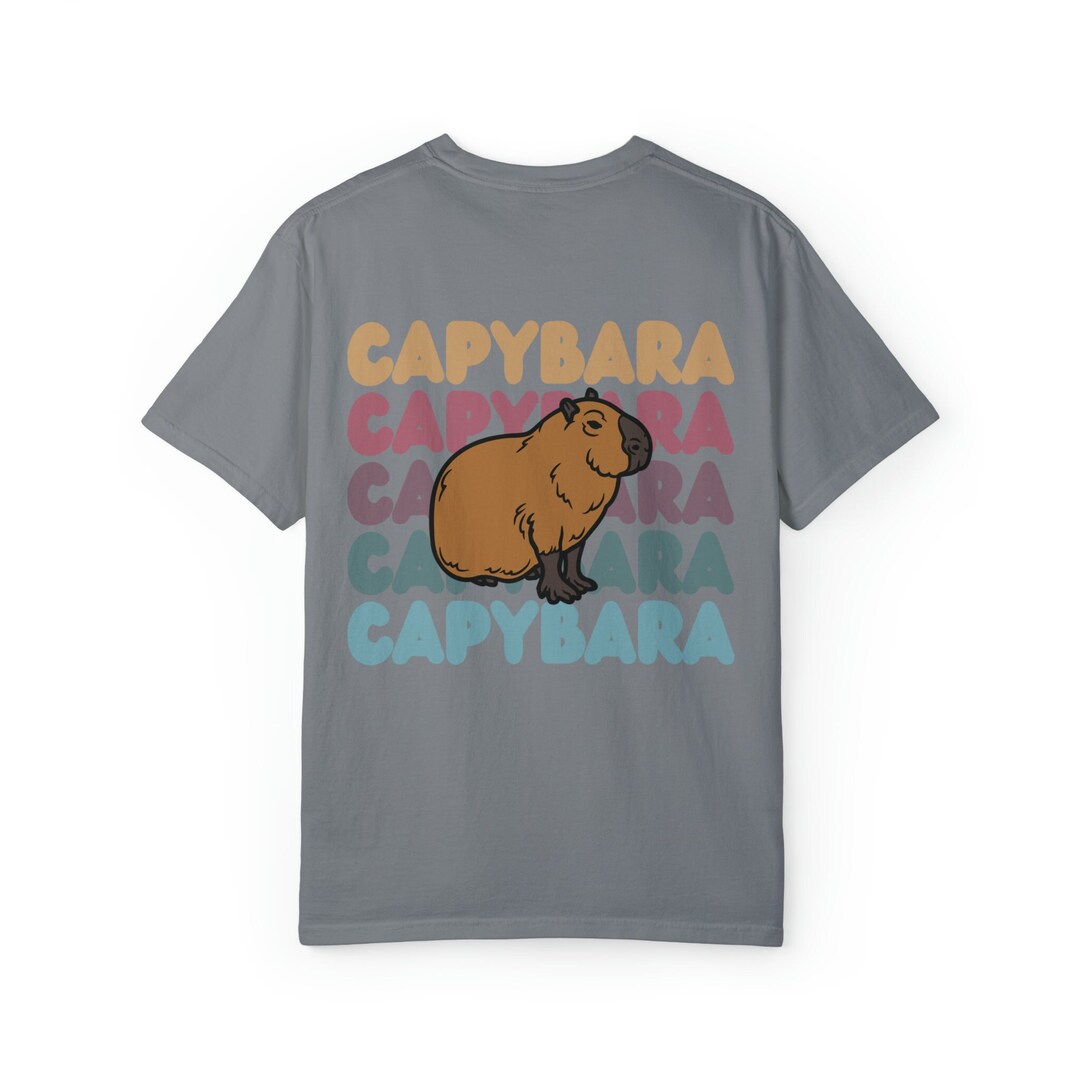 Cute Capybara Graphic Shirt With a Front and Back Design, A Small Cute ...
