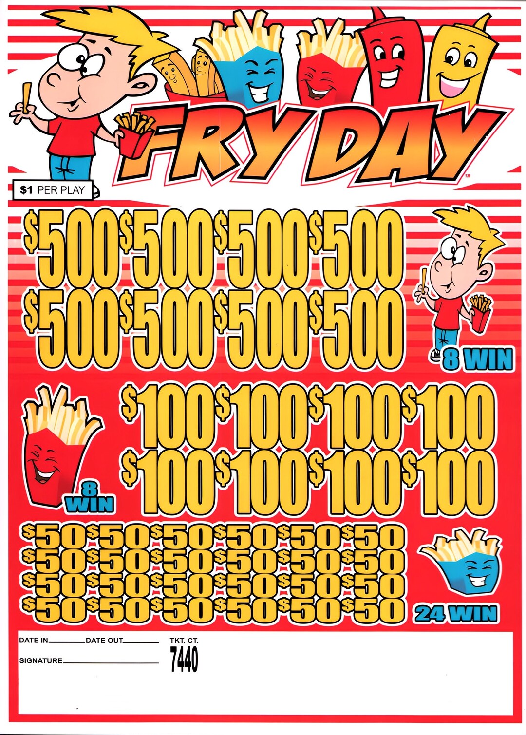 Fry Day - Jar Ticket - Pull Tab Ticket - Ticket for Amusement Purposes ...