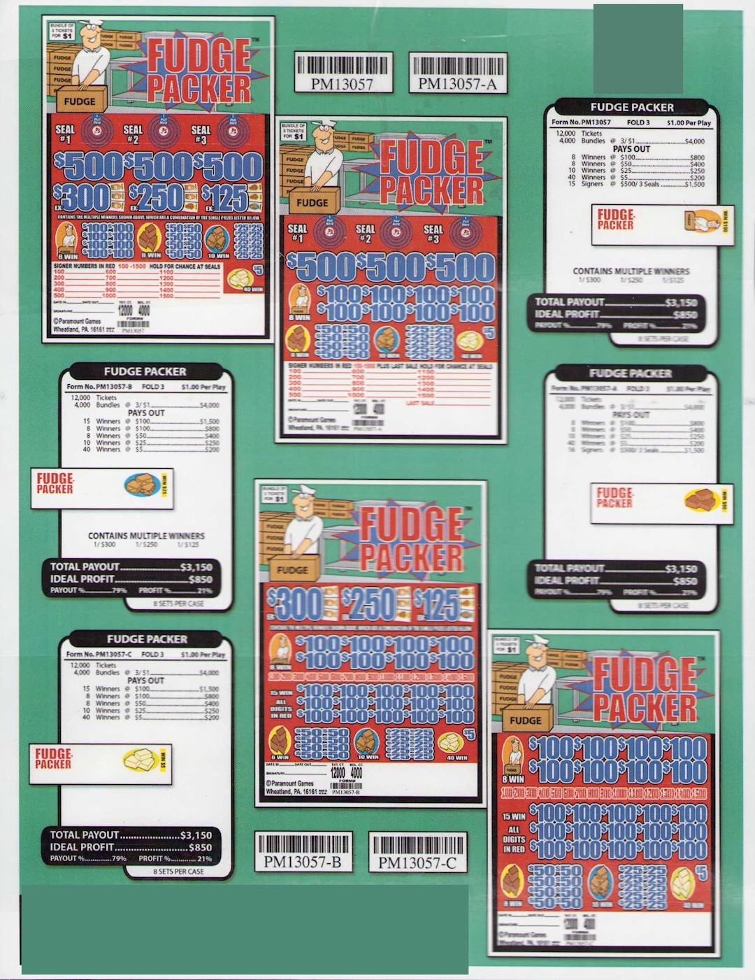 Pull Tab Tickets – Jars – Game - Fudge Packer - 3 Seal- 4,000 Ct - Etsy