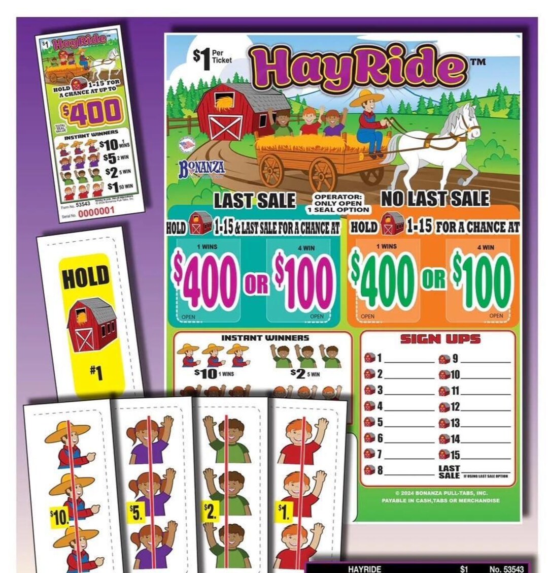 Pull Tab Tickets - Hard Card - Game - Holder - Hayride - 700 Ct - Etsy