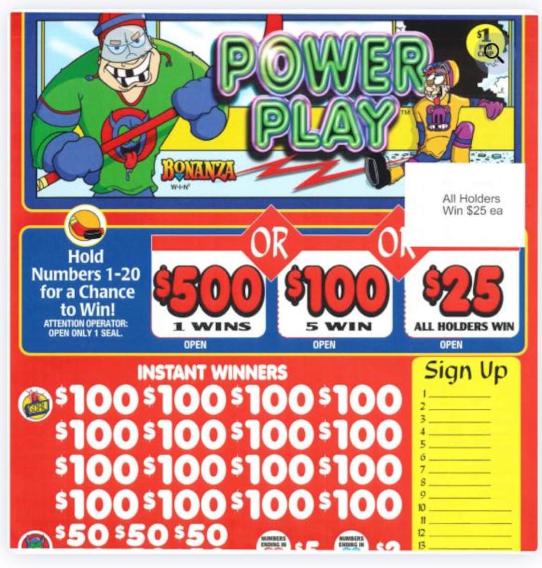Pull Tab Tickets - Chips - Game - Pick Board - Power Play - 3,955 Ct - Etsy
