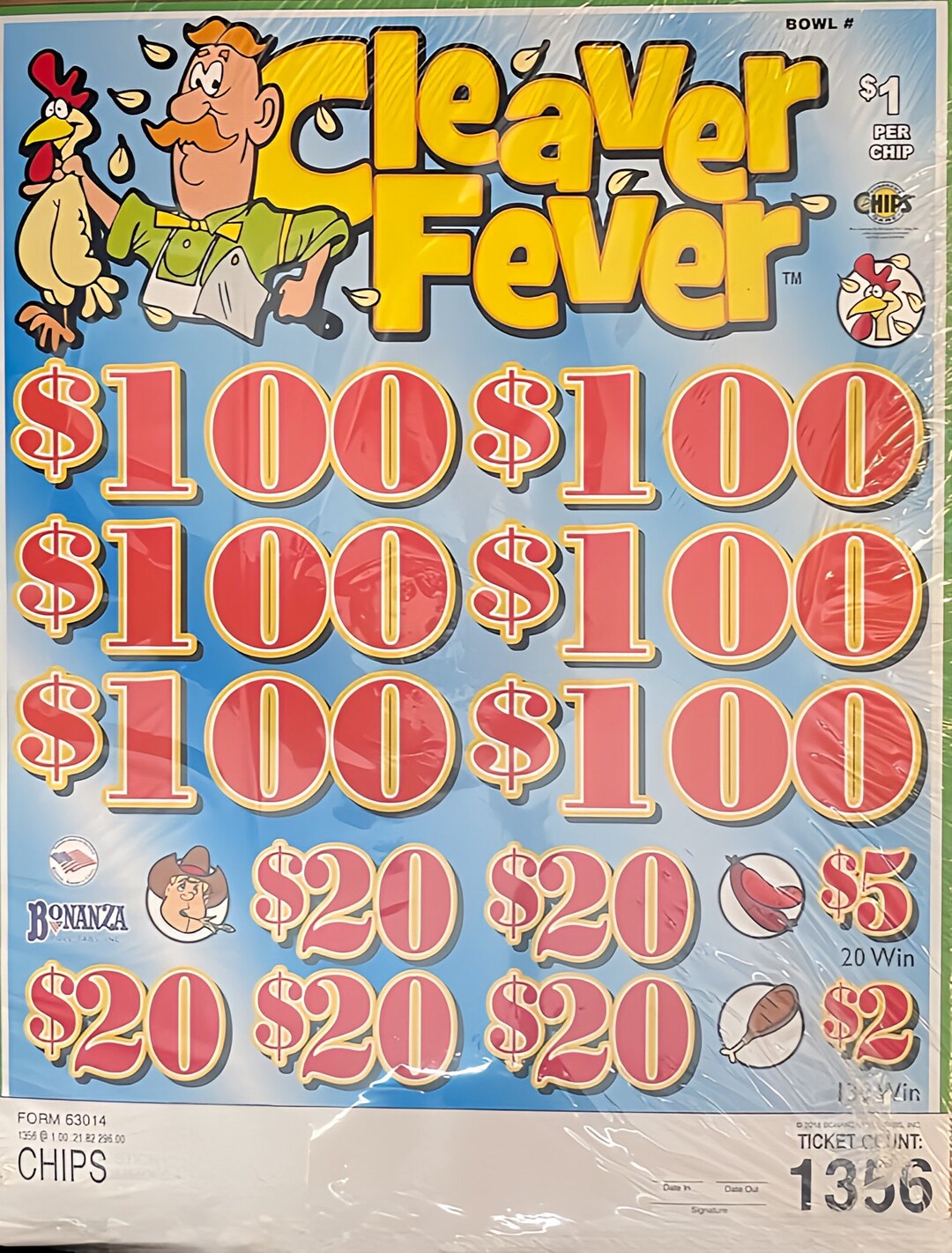 Cleaver Fever - Chip Ticket - Pull Tab Ticket - Ticket for Amusement ...