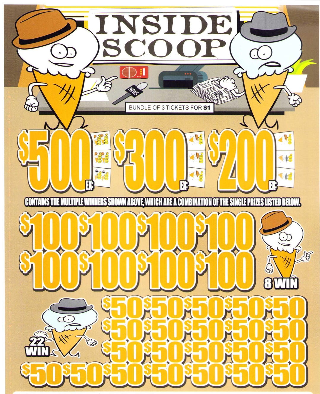 Pull Tab Tickets – Jars – Game - Inside Scoop - 2,680 Ct - Etsy