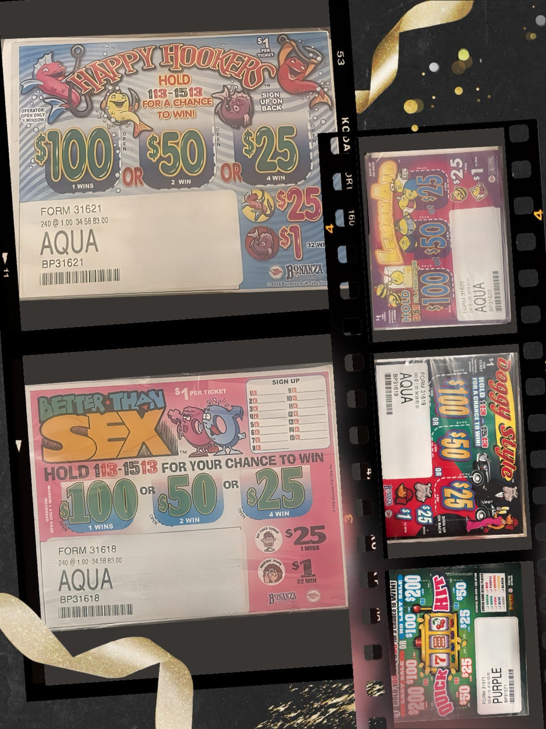 5 Pack Small Games Pull Tab Ticket Ticket for Amusement Purpose Only - Etsy