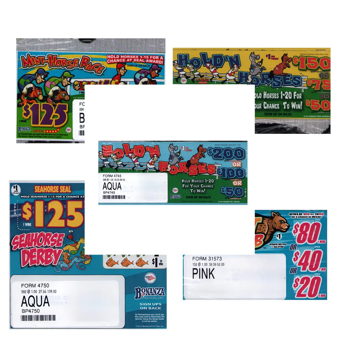 5 Pack - Small Games #2- Pull Tab Ticket - Ticket for Amusement Purpose ...