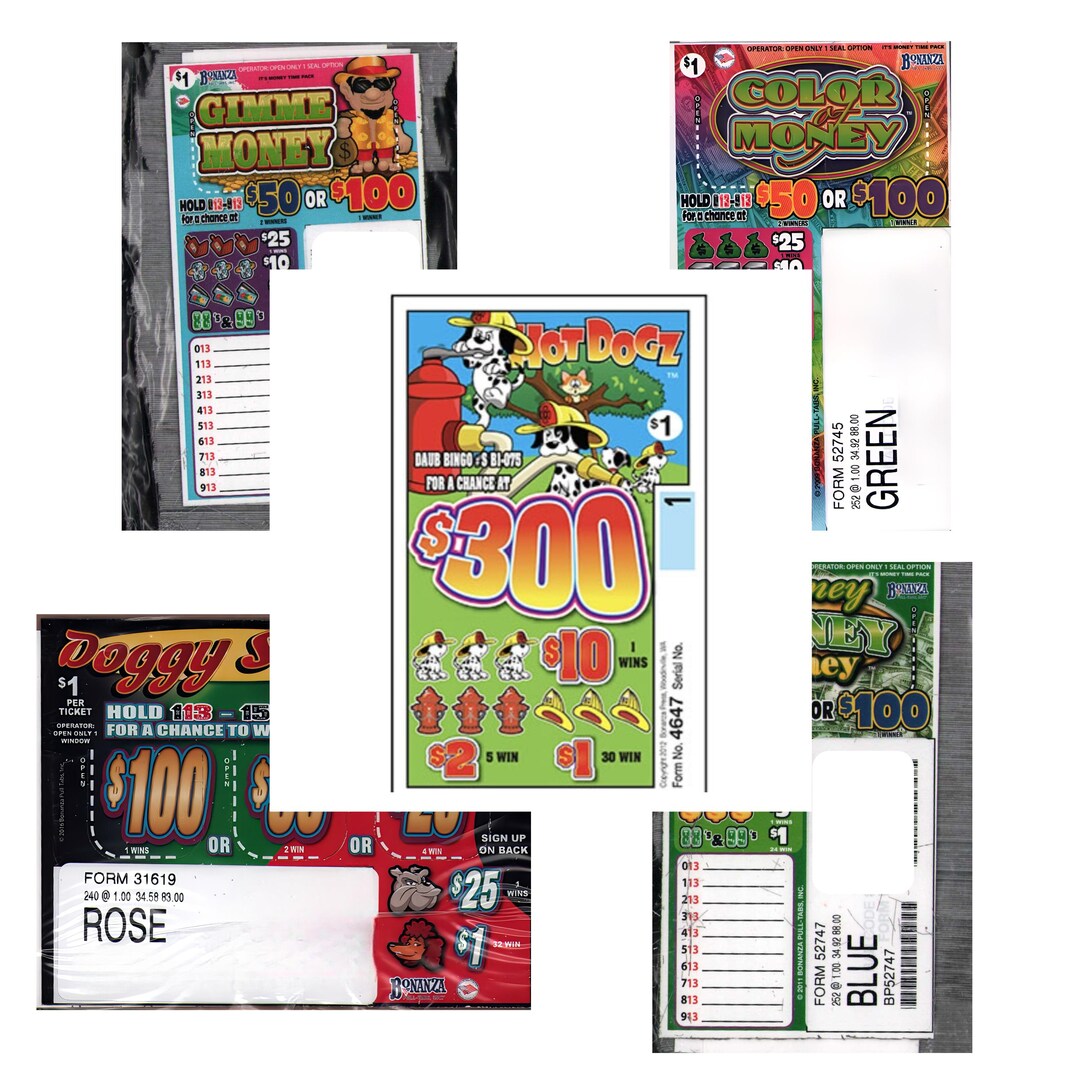 5 Pack - Assorted Titles #2 - Pull Tab Ticket - Ticket for Amusement ...