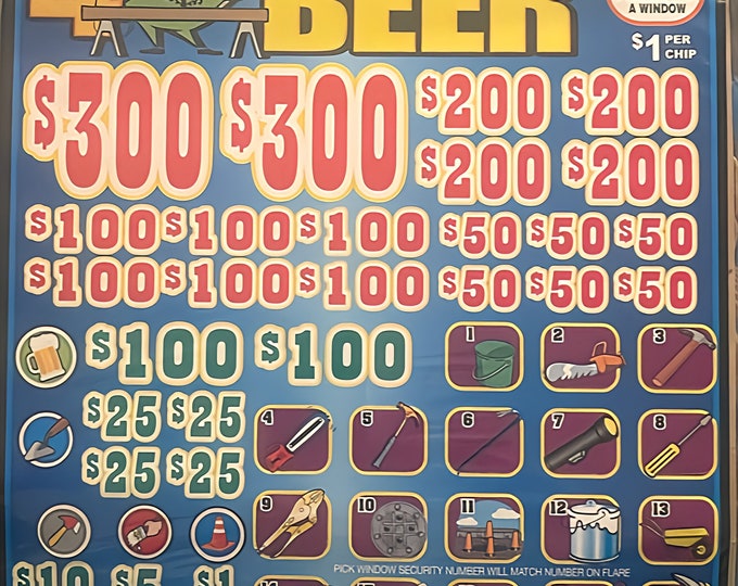 Work 4 Beer- Chip Ticket - Pull Tab Ticket - Ticket for Amusement ...