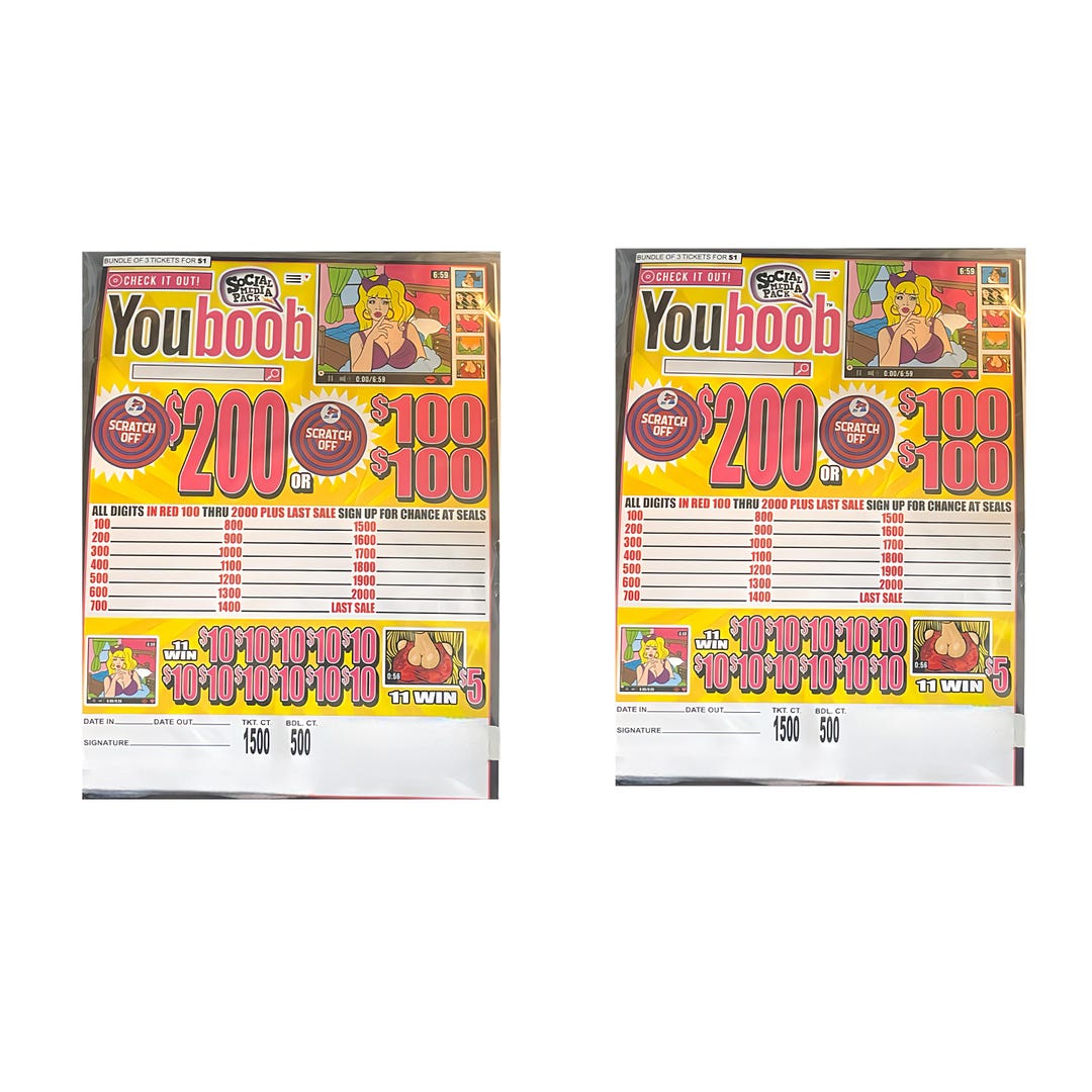 Pull Tab Tickets - Jar - Game - Holder - 2 PACK - You Boob - 500 Ct - Etsy