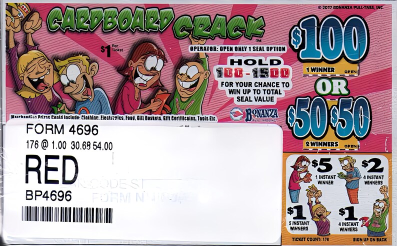 5 Pack Assorted Games Pull Tab Ticket Ticket for Amusement Purpose Only ...